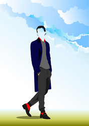 Abstract handsome man without face 3d Royalty Free Vector