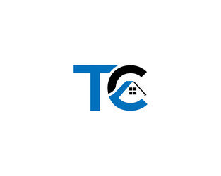 Letter nc modern real estate home logo Royalty Free Vector