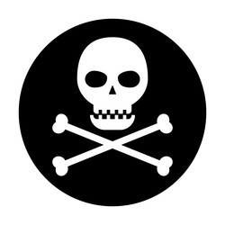 Skull hazard silhouette icon or hazard of death Vector Image