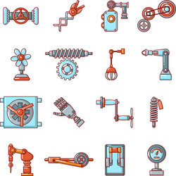 Moving mechanisms icons set cartoon style Vector Image