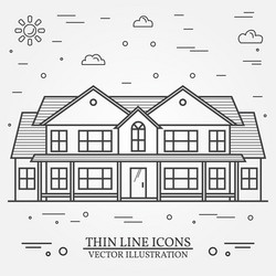 Cartoon drawing of family house holding for rent Vector Image