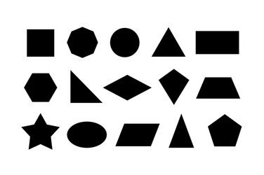 Basic 2d shape set tracing line of geometric Vector Image