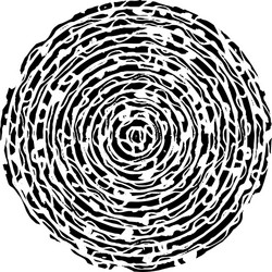Concentric circles with broken lines isolated Vector Image