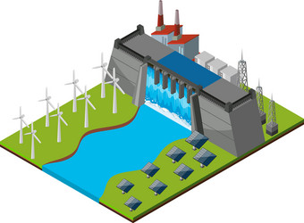 Dam Isometric Vector Images (over 260)