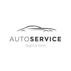 Car service company logo with sport vehicle Vector Image