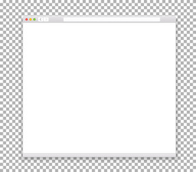 Transparent browser window website mockup frame Vector Image