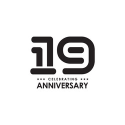 19th year anniversary logo design template Vector Image