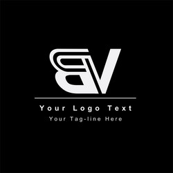 Premium initial letter bv logo design trendy Vector Image