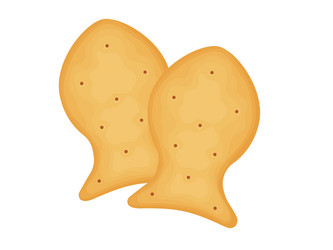 Fish-shaped crackers two Royalty Free Vector Image