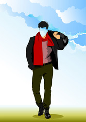 Abstract handsome man without face 3d Royalty Free Vector