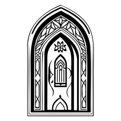 Islamic window or door arch sketch hand draw Vector Image