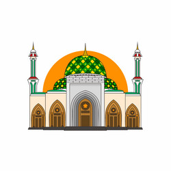 West sumatera capital mosque Royalty Free Vector Image
