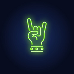 Rock music neon sign set Royalty Free Vector Image