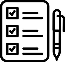 Document approved request icon outline style Vector Image