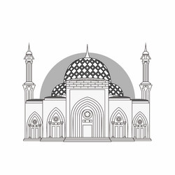 West sumatera capital mosque Royalty Free Vector Image