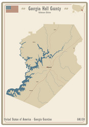 Map hall county in georgia Royalty Free Vector Image