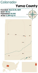 Map of yuma county in colorado Royalty Free Vector Image