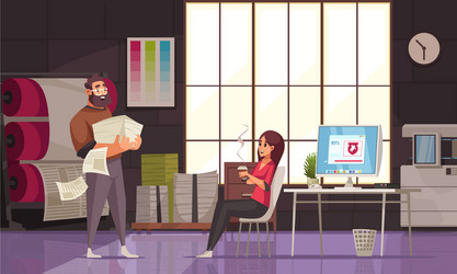 Publisher and printing house icons Royalty Free Vector Image