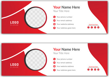 Rad black email signature design template Vector Image