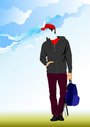 Abstract handsome man without face 3d Royalty Free Vector