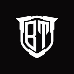 Bt logo monogram circle rounded design Royalty Free Vector