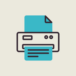 Printer outline icon office sign Royalty Free Vector Image