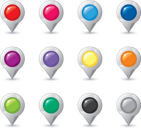 Map tacks round pins and plastic push Royalty Free Vector