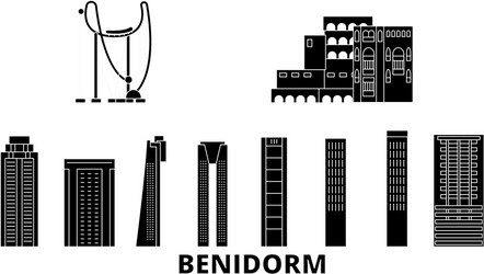 Benidorm silhouette skyline spain Royalty Free Vector Image