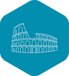 Colosseum in rome icon outline style Royalty Free Vector