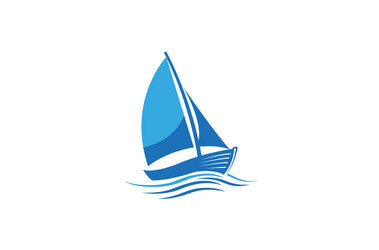 Golden boat logo icon Royalty Free Vector Image