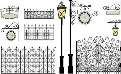 Forged iron gate Royalty Free Vector Image - VectorStock