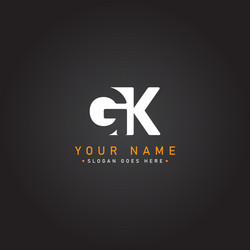 Initial letter gk logo - minimal alphabet logo Vector Image