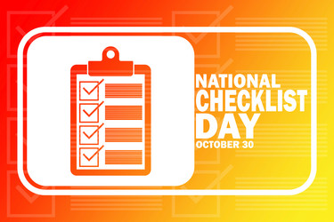 National checklist day Royalty Free Vector Image