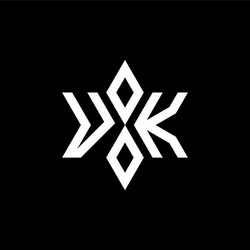 Vk monogram logo with abstract hexagon style Vector Image