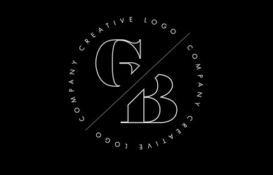 Outline gb g b letter logo with cut Royalty Free Vector