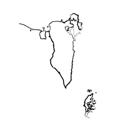 Hand drawn lined middle east simple map drawing Vector Image