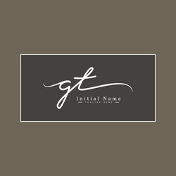 Initial letter gt logo - handwritten signature Vector Image