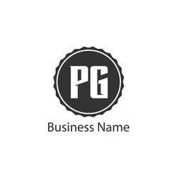 Initial letter pg logo template design Royalty Free Vector