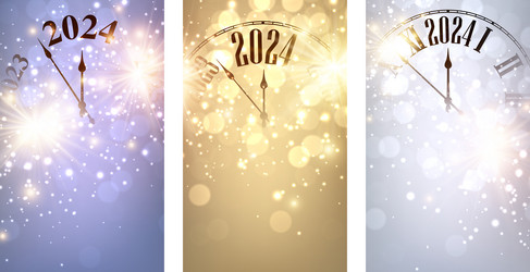 New year 2024 countdown clock over background Vector Image