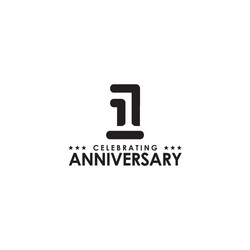 1st year anniversary logo design template Vector Image