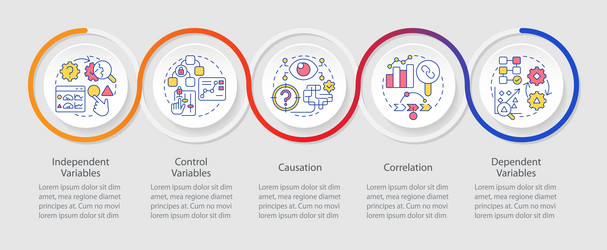 Examples of causal research circle infographic Vector Image