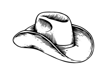 Hat vintage sketch hand drawn engraving style Vector Image