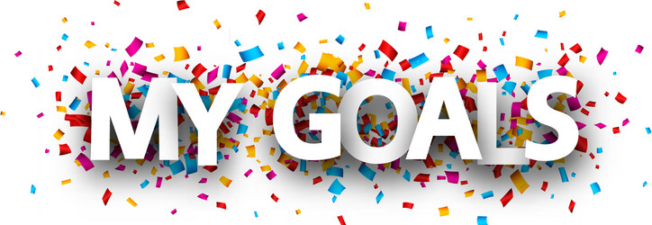 Our goals list card with colorful brush strokes Vector Image