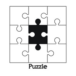 Jigsaw puzzle nine pieces Royalty Free Vector Image