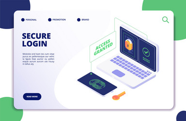 Duo authentication concept banner with text place Vector Image