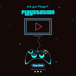 Banner design of playstation Royalty Free Vector Image