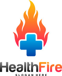 Health fire logo design concept Royalty Free Vector Image