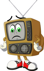 Funny old telegraph machine cartoon Royalty Free Vector