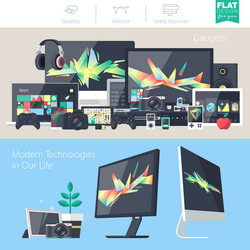 Flat design gadgets Royalty Free Vector Image - VectorStock