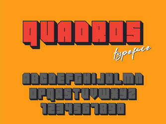 Square block font latin letters and numbers Vector Image